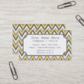 Yellow Gray Chevron Label Business Card | Zazzle