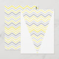 Yellow & Gray Chevron Pattern Flag Bunting Banner Postcard | Zazzle