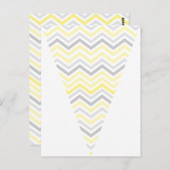 Yellow & Gray Chevron Pattern Flag Bunting Banner Postcard | Zazzle