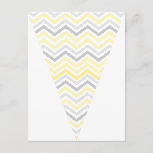Yellow & Gray Chevron Pattern Flag Bunting Banner Postcard | Zazzle