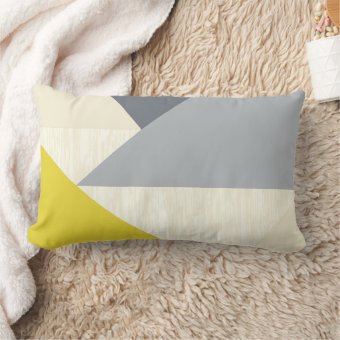 Yellow Gray Modern Geometric Pattern Pillow | Zazzle