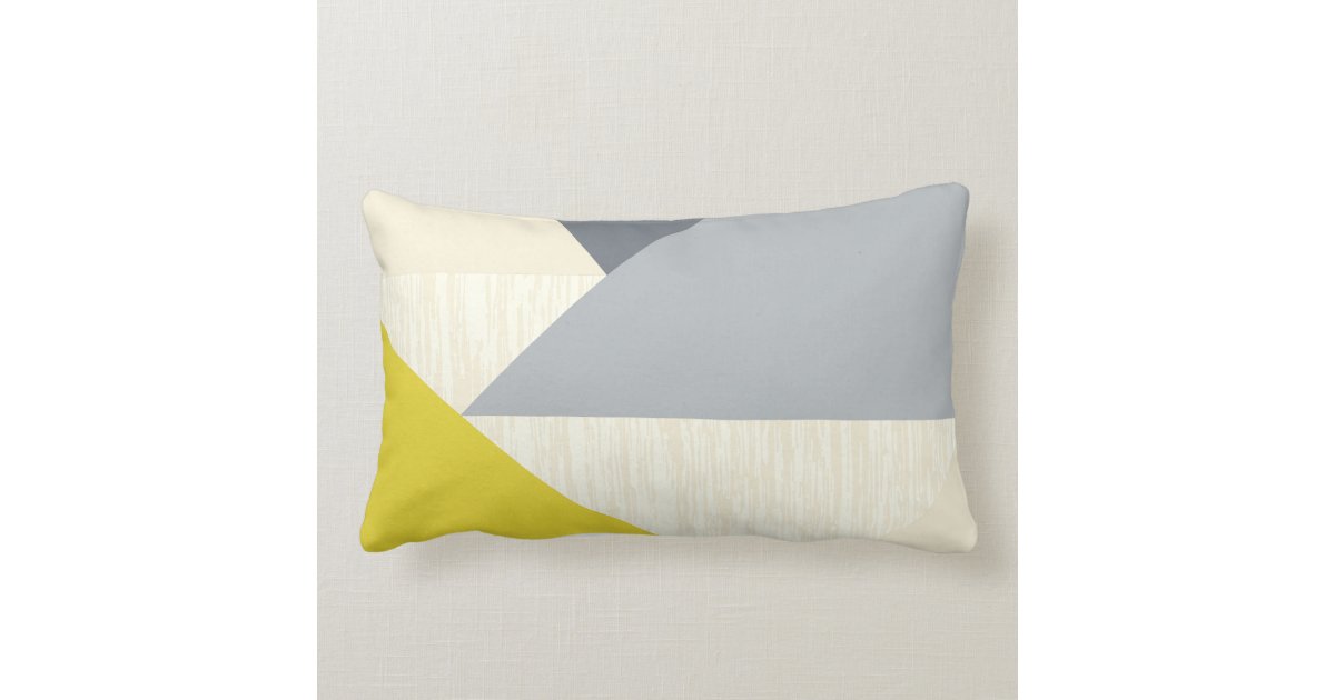 Yellow Gray Modern Geometric Pattern Pillow | Zazzle.com