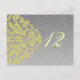 "yellow gray" table numbers postcards | Zazzle
