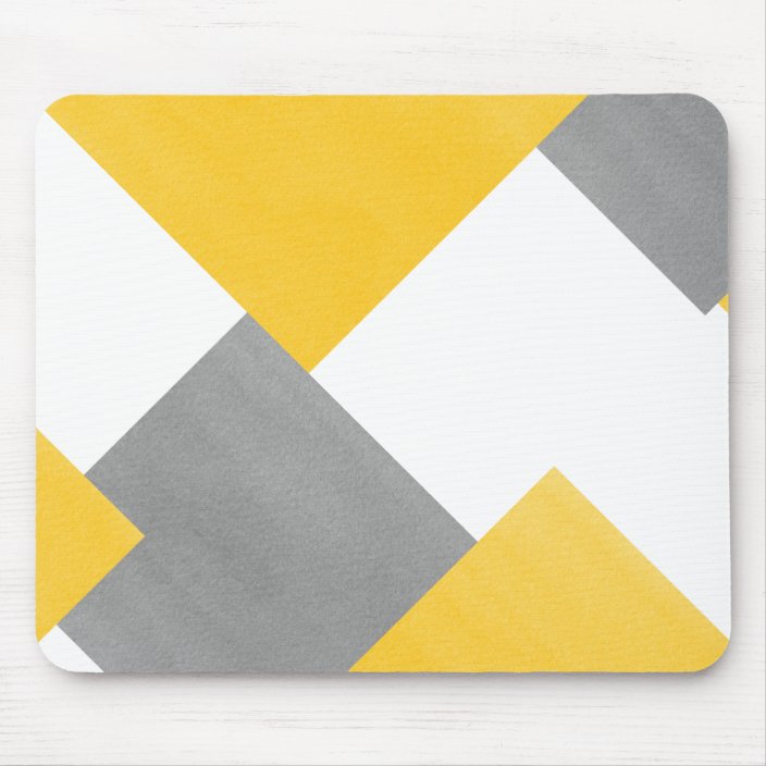 Yellow Gray White Geometric Mouse Pad | Zazzle.com