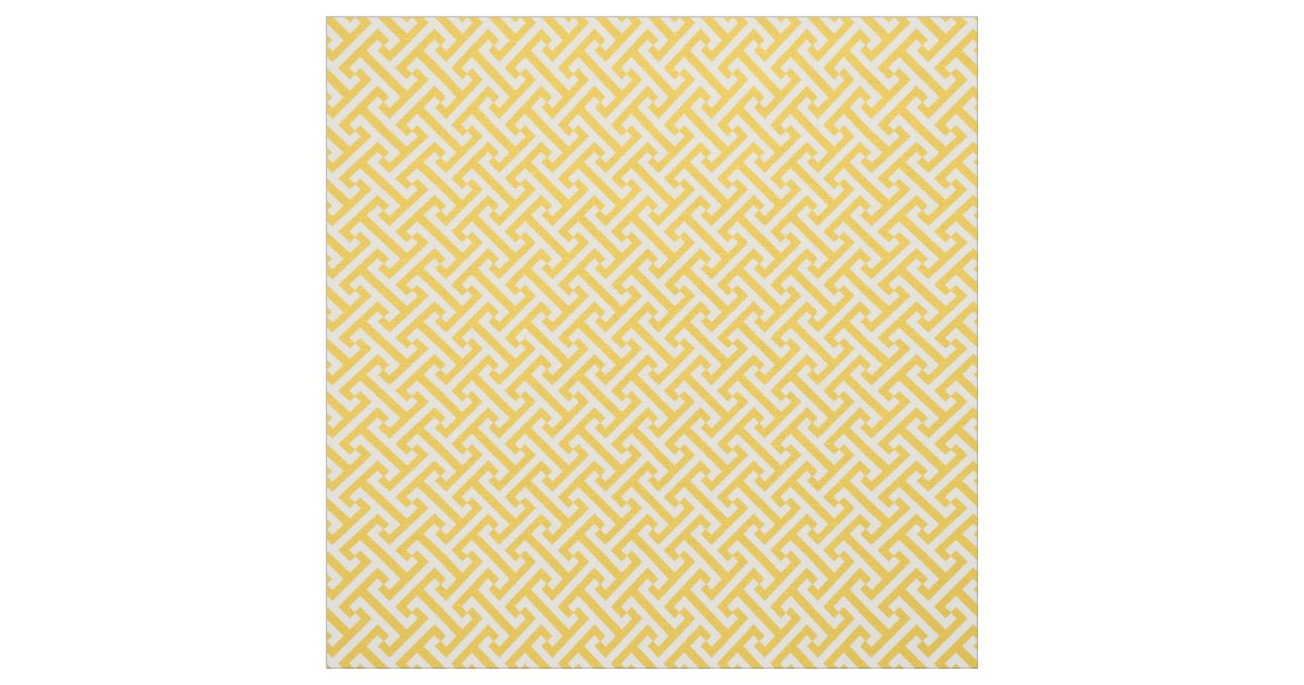 Yellow Greek Key Pattern Fabric | Zazzle