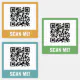 Yellow Green Blue Scan Me! QR Code Labels | Zazzle