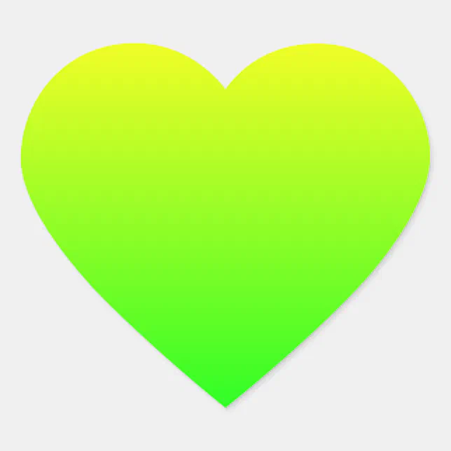 Yellow Green Gradient Heart Sticker | Zazzle
