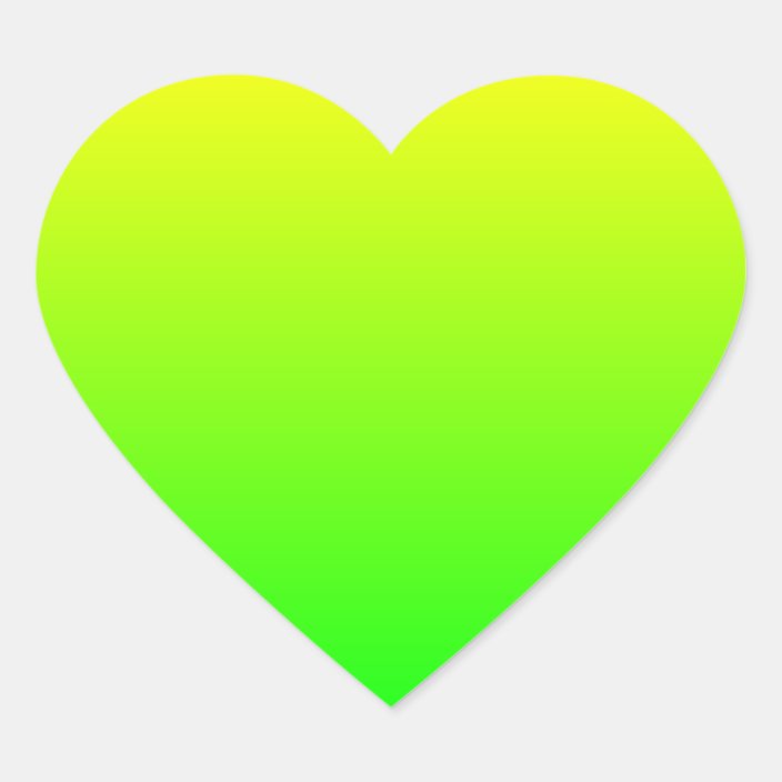 Yellow Green Gradient Heart Sticker | Zazzle.com