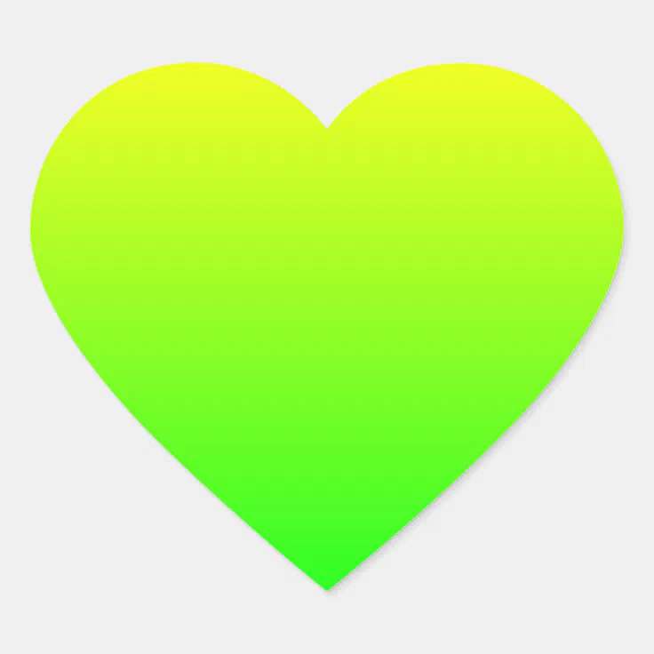 Yellow Green Gradient Heart Sticker | Zazzle