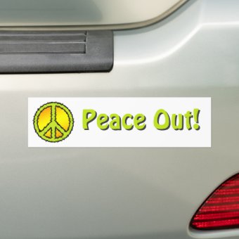 Yellow Green Peace Sign Bumper Sticker | Zazzle