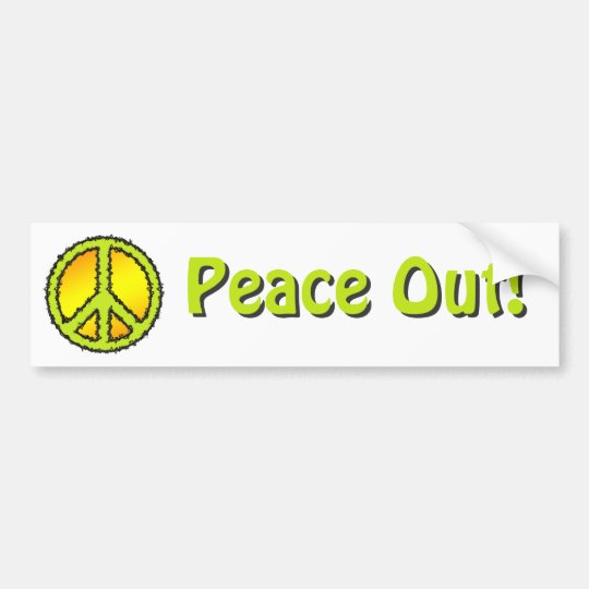 Yellow Green Peace Sign Bumper Sticker | Zazzle.com