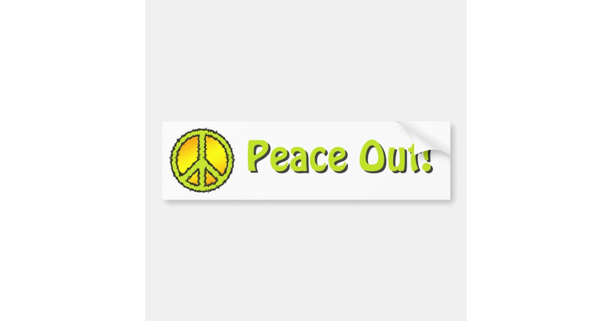 Yellow Green Peace Sign Bumper Sticker | Zazzle
