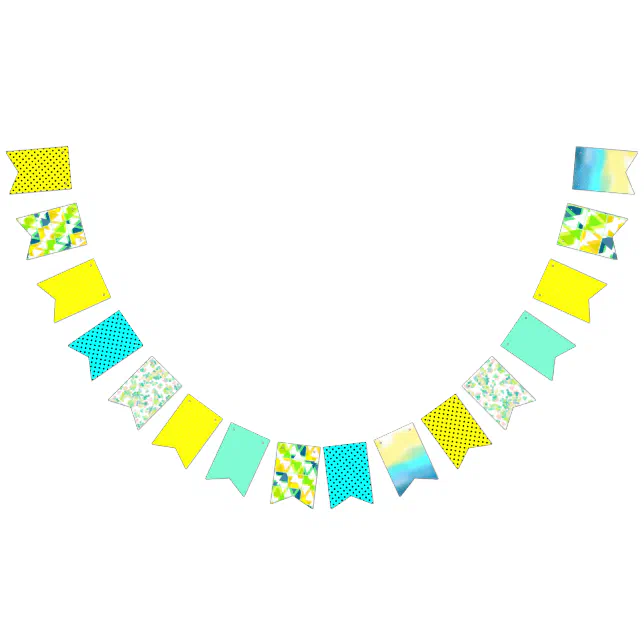 Yellow , green , turquoise , holiday bunting flags | Zazzle