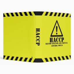 Yellow HACCP 3 Ring Binder | Zazzle