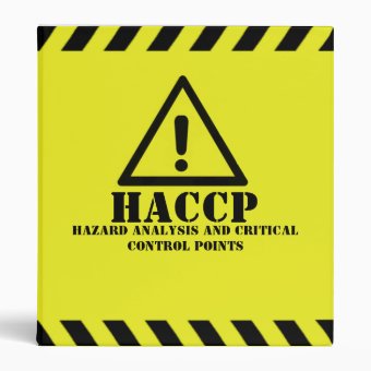 Yellow HACCP 3 Ring Binder | Zazzle