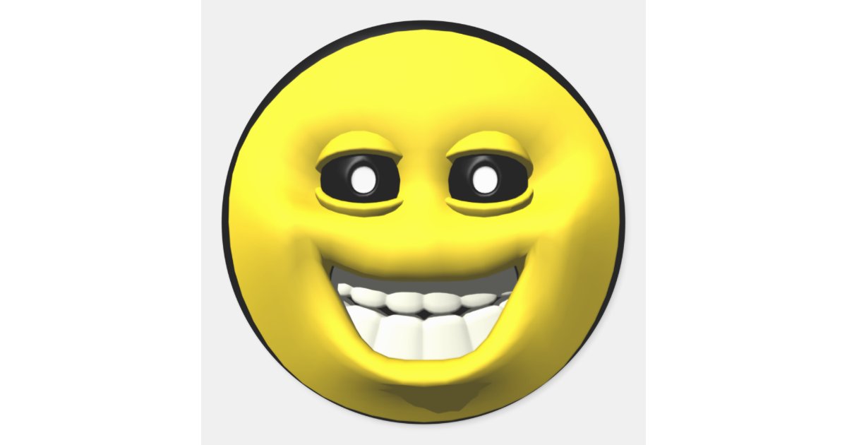 Yellow happy classic round sticker | Zazzle