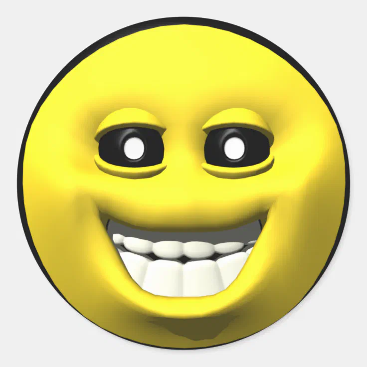 Yellow happy classic round sticker | Zazzle