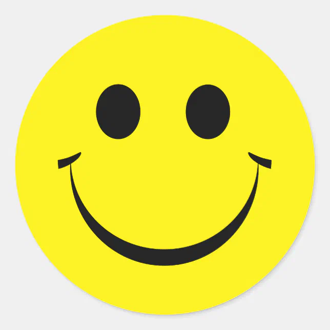 Yellow Happy Face Birthday Classic Round Sticker | Zazzle