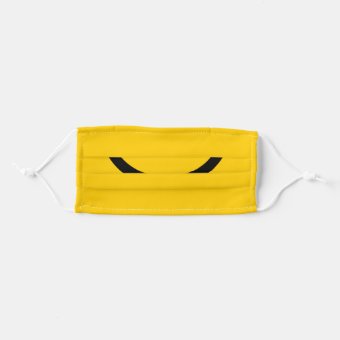 Yellow Happy Face Smile Cartoon Smiling Mouth Adult Cloth Face Mask ...