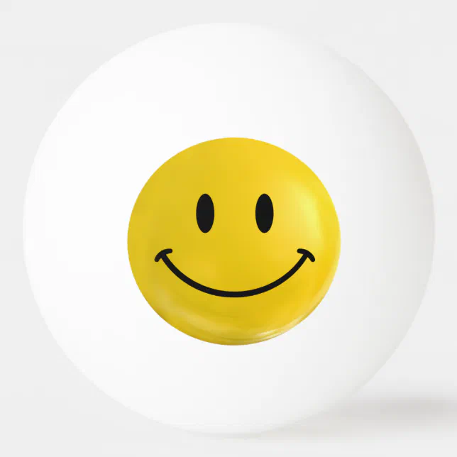 Yellow Happy Ping Pong Ball | Zazzle