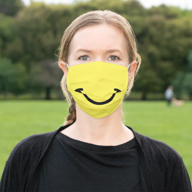 Yellow Happy Smile Face Mask | Zazzle
