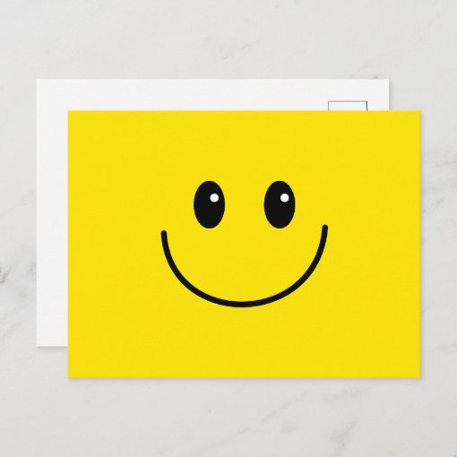 Yellow Happy Smiling Face Postcard | Zazzle
