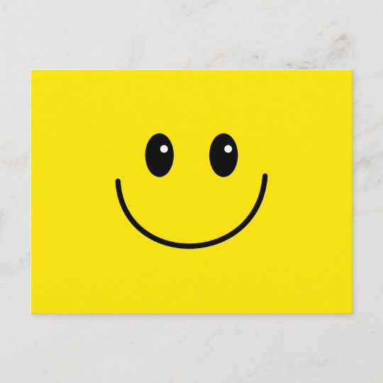 Yellow Happy Smiling Face Postcard | Zazzle.com