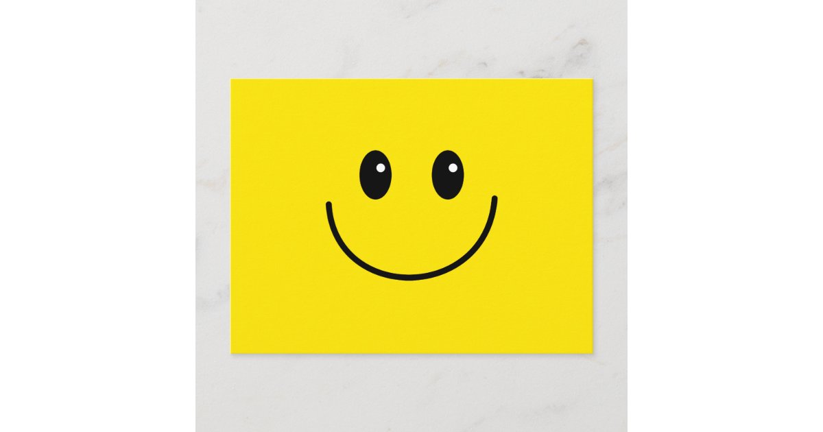 Yellow Happy Smiling Face Postcard | Zazzle