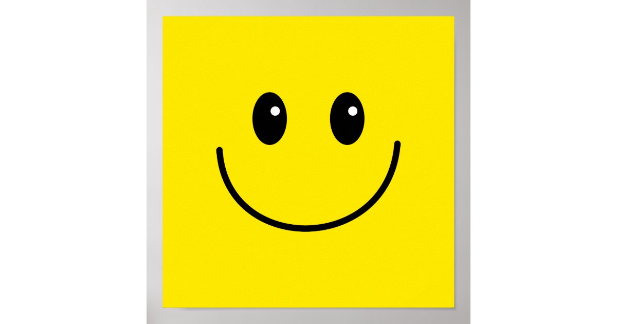 Yellow Happy Smiling Face Poster | Zazzle