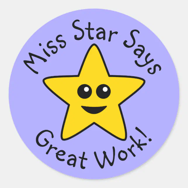 Yellow Happy Star Great Work Stickers | Zazzle