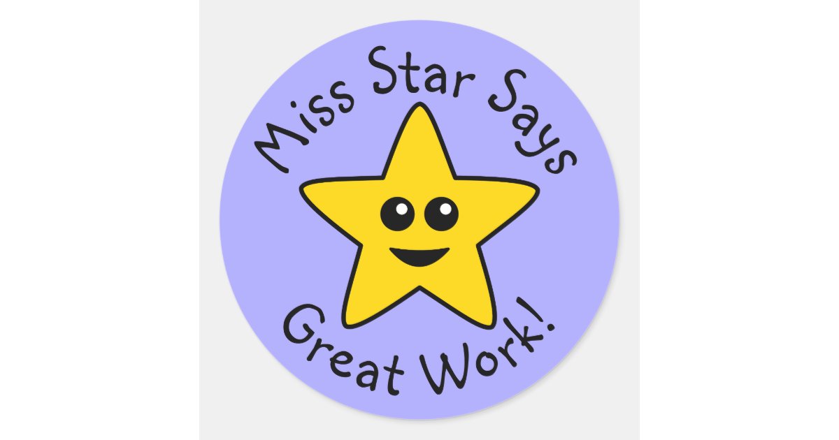 Yellow Happy Star Great Work Stickers | Zazzle