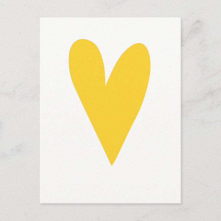 Yellow Heart Postcard | Zazzle.com