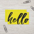 Yellow Hello | Fancy Script Sunshine Yellow Business Card | Zazzle