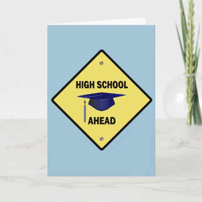 Yellow Highway Sign High School Ahead Invitation | Zazzle