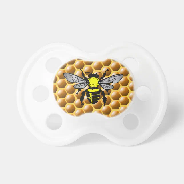 Yellow Honey Bee Insect Baby Pacifier | Zazzle