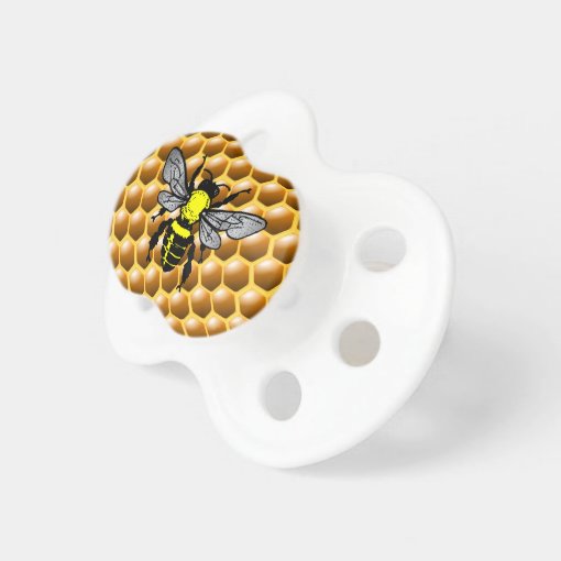 Yellow Honey Bee Insect Baby Pacifier | Zazzle