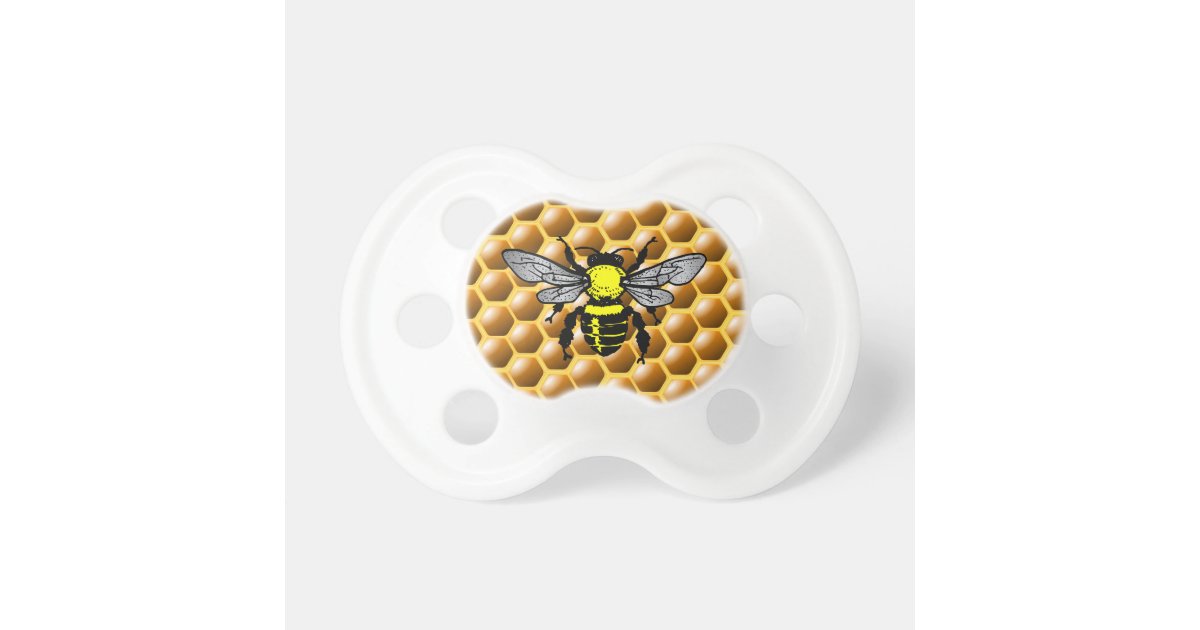 Yellow Honey Bee Insect Baby Pacifier | Zazzle
