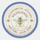 Yellow Honeybee Honey Label Beekeeper Blue Border | Zazzle