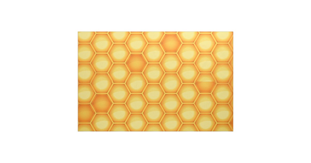 Yellow Honeycomb Pattern Fabric | Zazzle