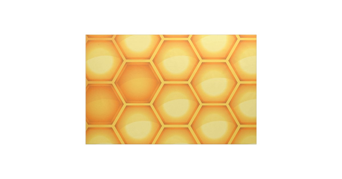 Yellow Honeycomb Pattern Fabric | Zazzle