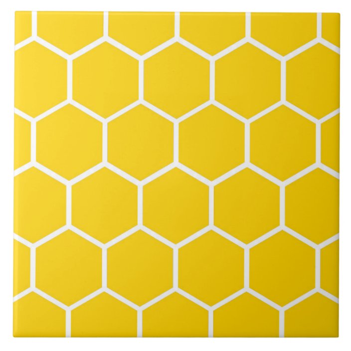 Yellow honeycomb pattern tile | Zazzle.com