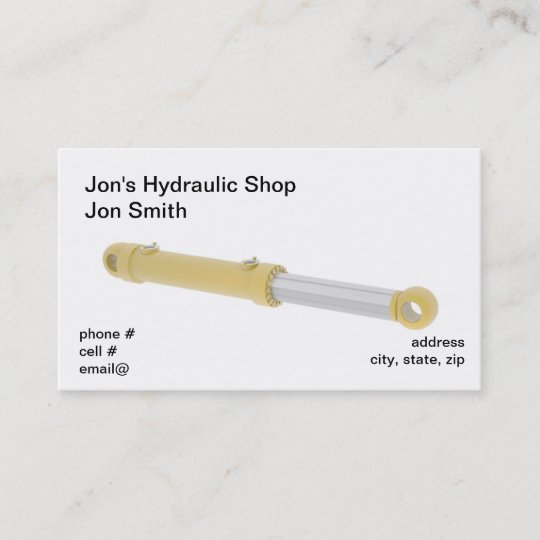 Yellow hydraulic cylinder business card | Zazzle.com