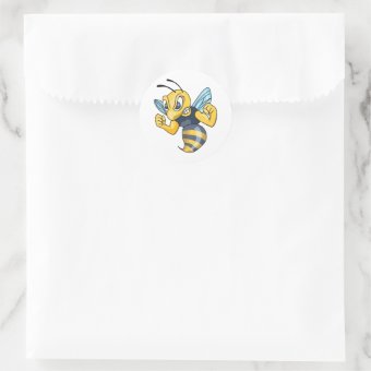YELLOW JACKET HORNET CLASSIC ROUND STICKER | Zazzle
