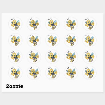 YELLOW JACKET HORNET CLASSIC ROUND STICKER | Zazzle