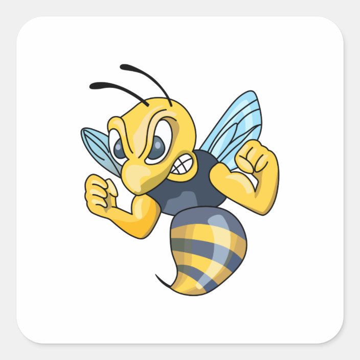 YELLOW JACKET HORNET SQUARE STICKER | Zazzle.com