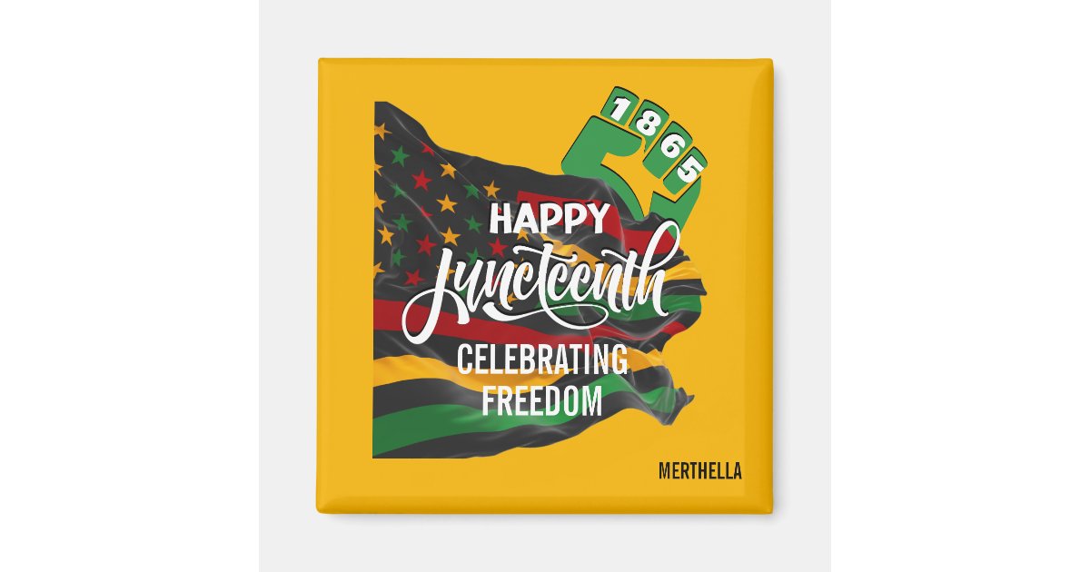 Yellow JUNETEENTH African American Flag Magnet | Zazzle