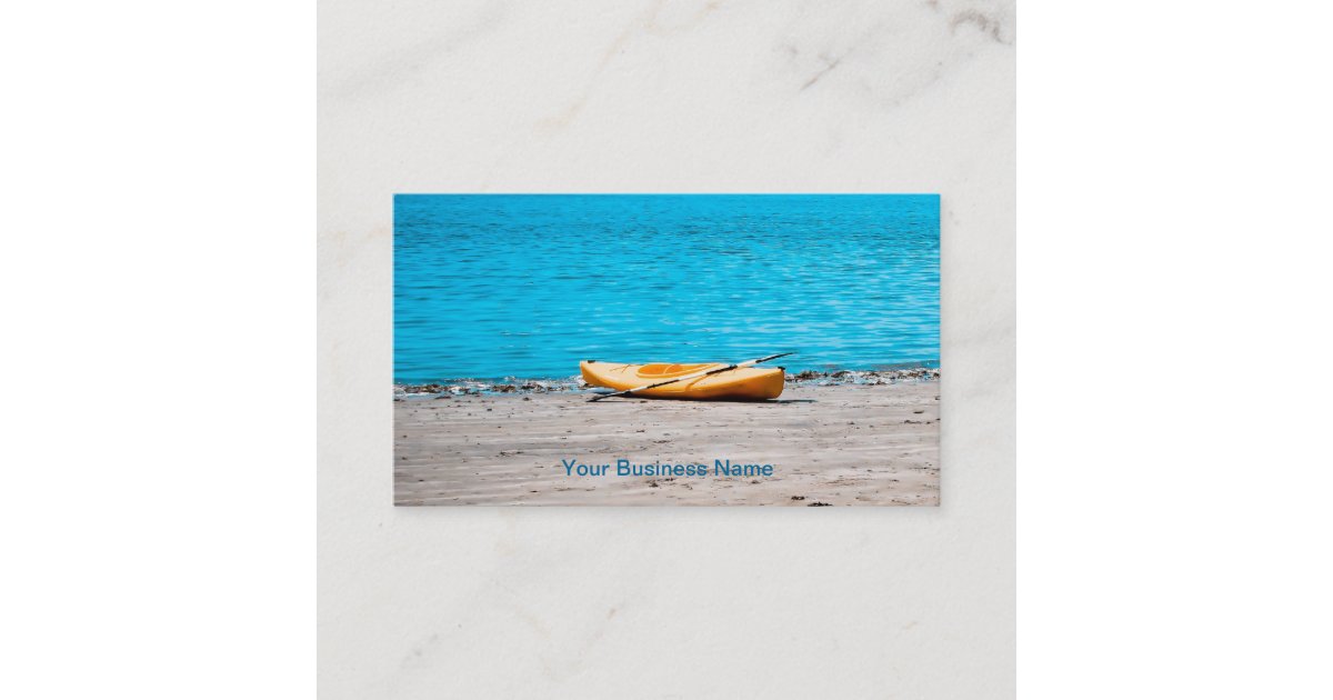 Yellow Kayak Business Card | Zazzle