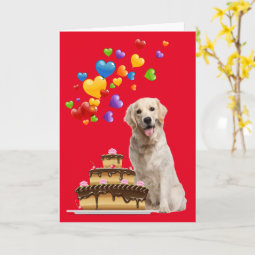 Yellow Lab And Cake Happy Birthday Card | Zazzle