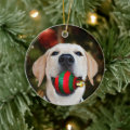 Yellow lab Christmas ball Ceramic Ornament | Zazzle