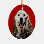 Yellow lab Christmas Ceramic Ornament | Zazzle